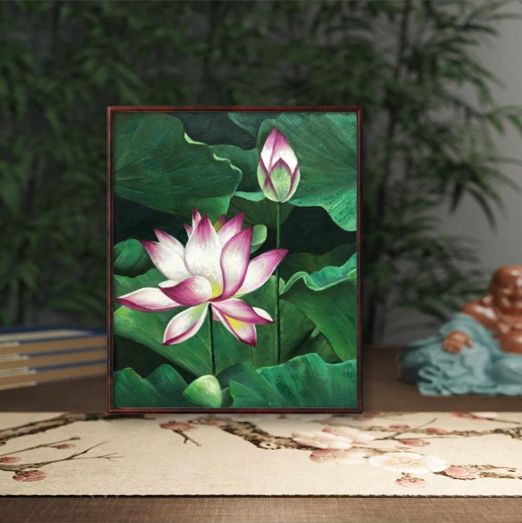 Zhang Junlong 】 Lotus oil painting decorative painting texture - TikTok ...