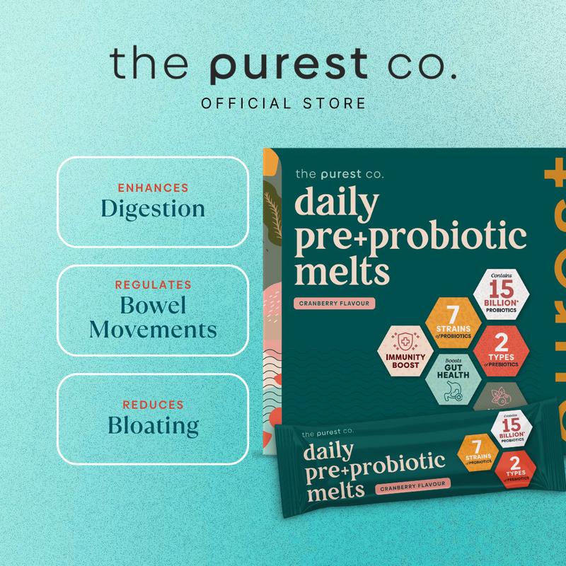 Purest Co Daily Pre+Probiotic Melts - For Bloating, Indigestion ...