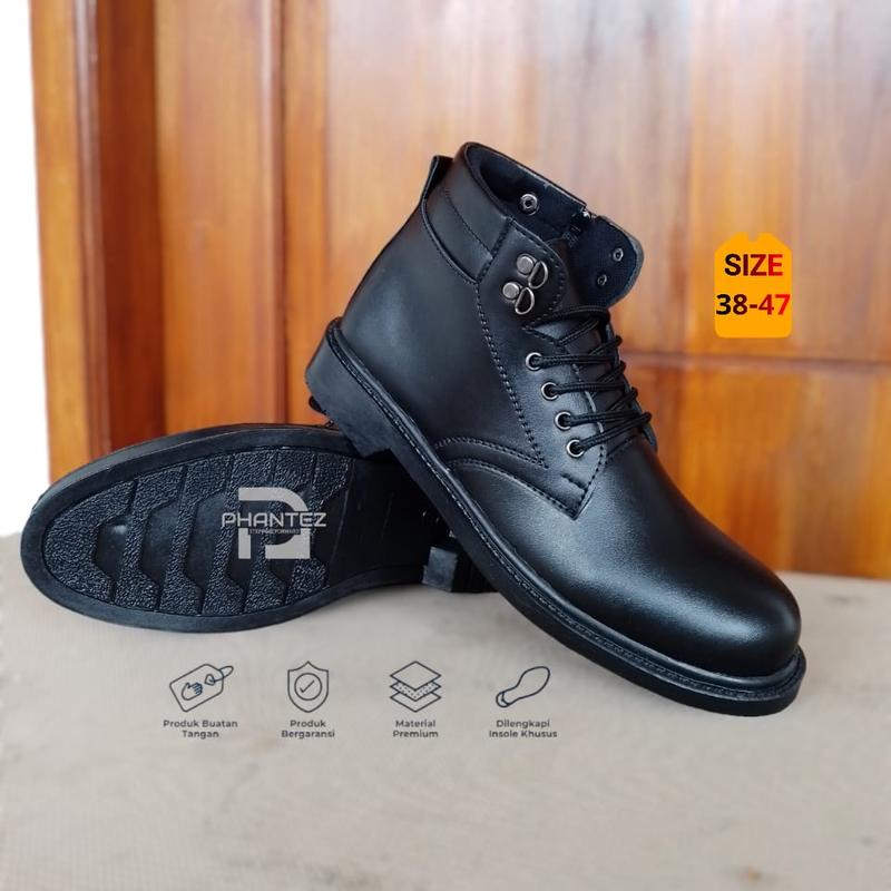 Sepatu PDH Formal Pria Tali Ressleting Hitam Dop dan Kilap Dinas - Shop ...
