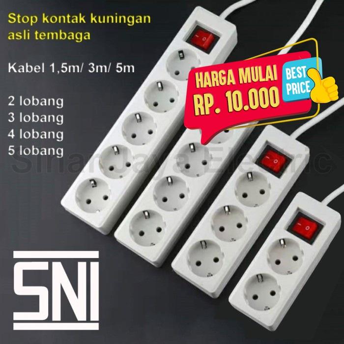 Stop Kontak Colokan 3 4 5 Lubang Panjang Kabel 1 5M 3M 5M 10 - Shop ...