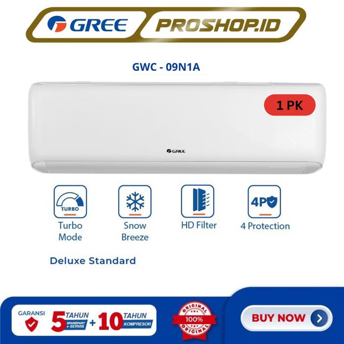 Jual AC GREE DELUXE 1PK STANDART SERIES GWC-09N1A - NON INVERTER ...