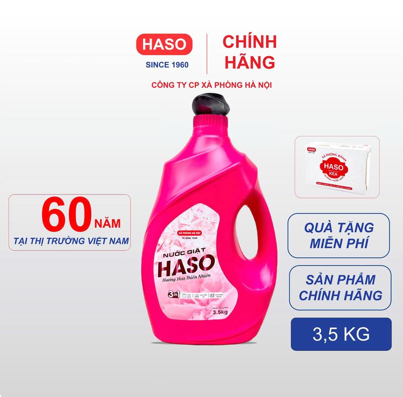 [Tặng Xà Phòng] Nước Giặt HASO hương hoa thiên nhiên 3,5kg Sạch ...