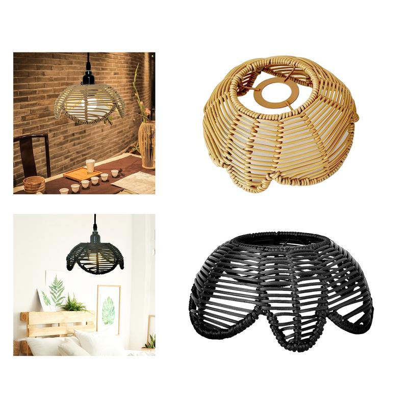 Handwoven Rattan Lamp Shade Ornament Handmade Modern Light Fixture ...