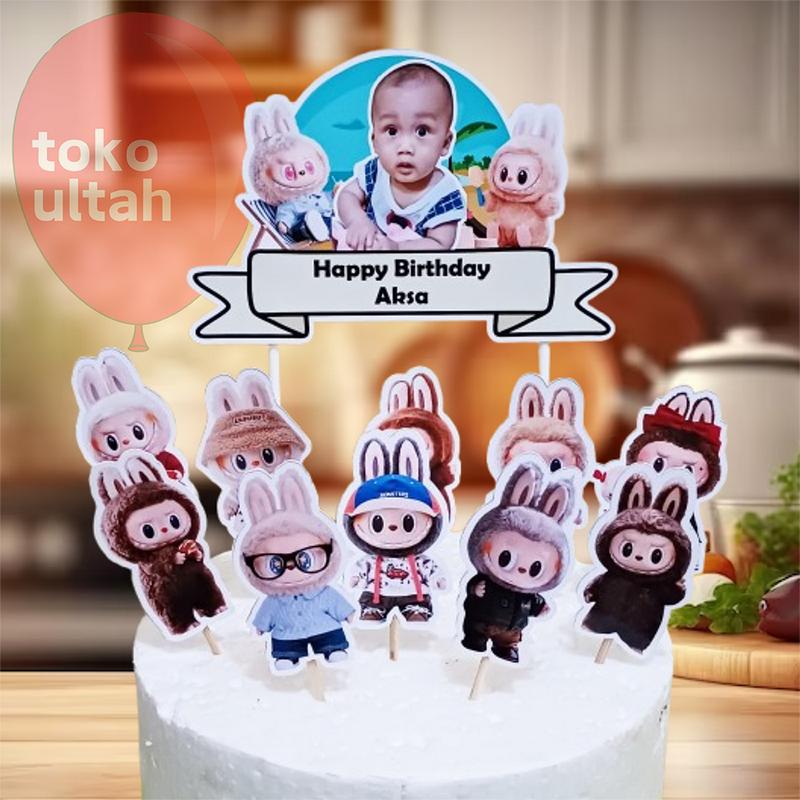 Topper Cake Labubu Custom Foto dan Nama untuk Hiasan / Dekorasi - Shop ...