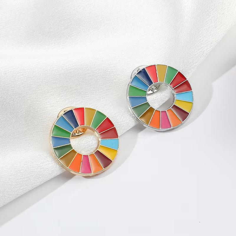 Fashion Rainbow Pins 17 Colors Sustainable Development Goals Brooch ...