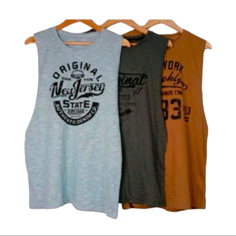 Printed Muscle Tee Cotton Sando fit Medium to XL (Assorted Color ...