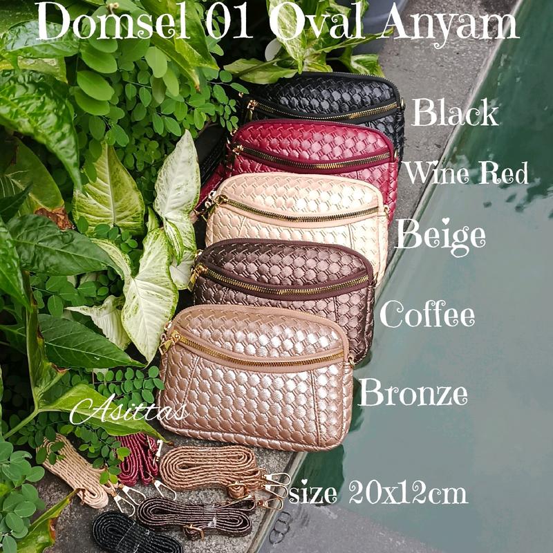Domsel 01 Oval Anyam, Tas selendang, Dompet selendang, slingbag, - Shop ...