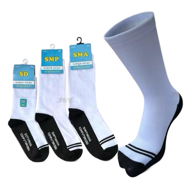 Kaos kaki sekolah SD SMP SMA Hitam putih COMPUTER PE doble poliester ...