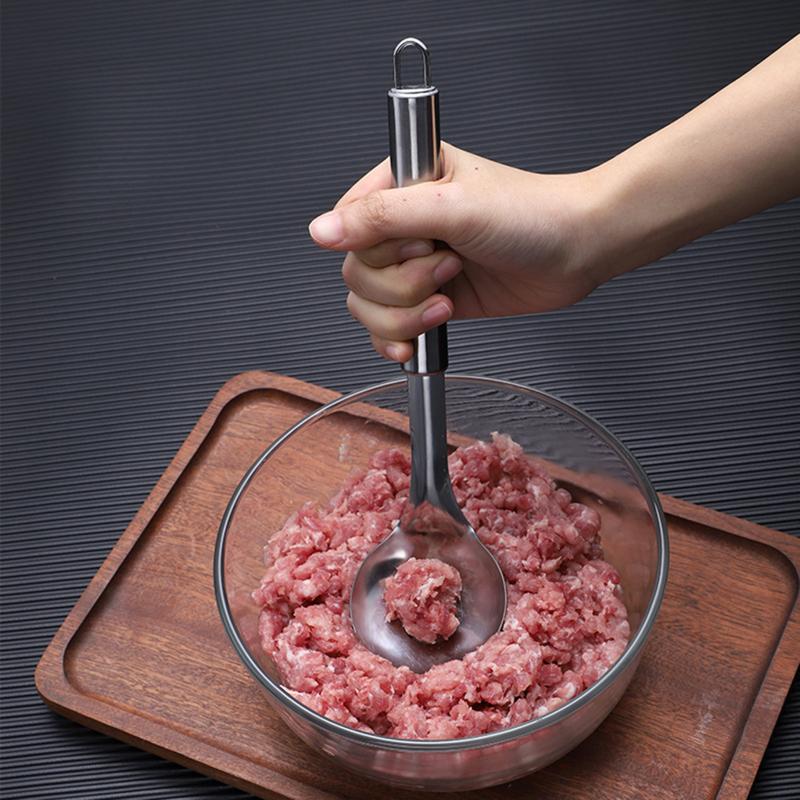 {Qk} Meat Spoon Anti-stick Corrosion Resistant Maker Scoop Hanging ...