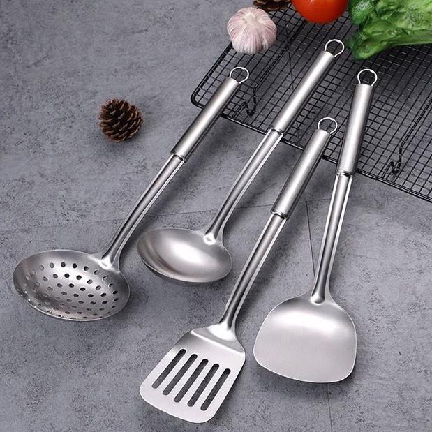 4pcs 304 Stainless Steel Kitchen Utensil Set Shovel Frying Spoon ...