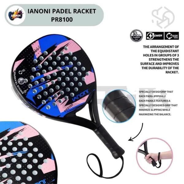IANONI Padel Racket PR8100 Full Carbon Fiber Raket Paddle IANONI PR ...