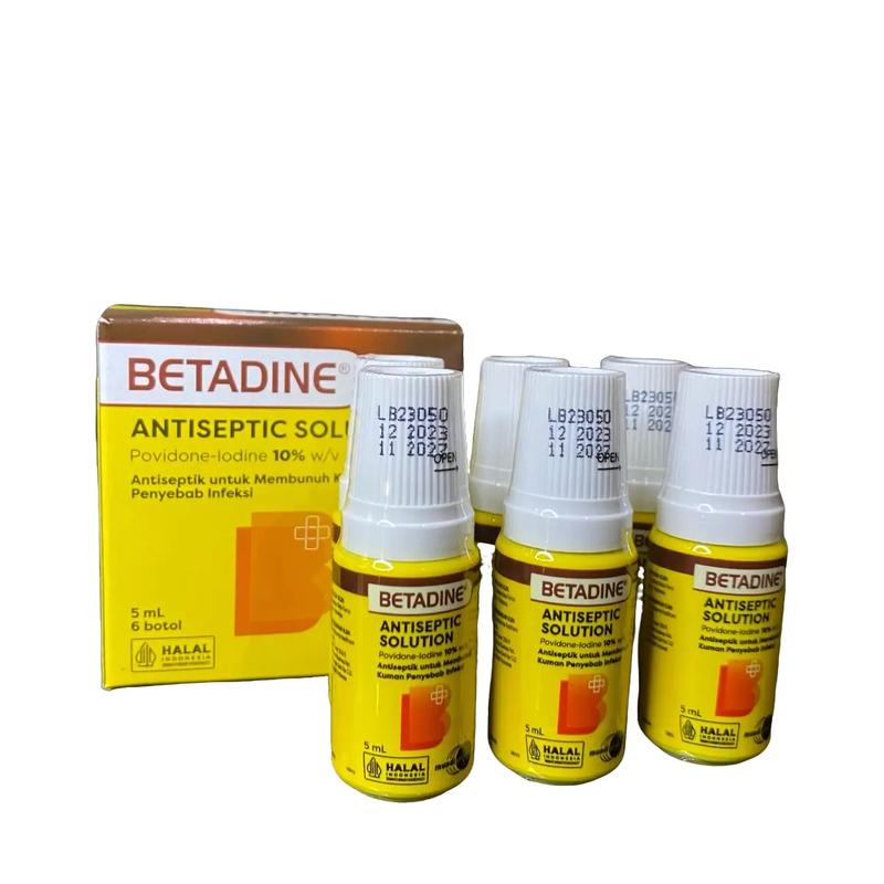 Betadine Cair Antiseptik 1 Pak Isi 6 Botol x 5ml - Perlindungan Terbaik ...