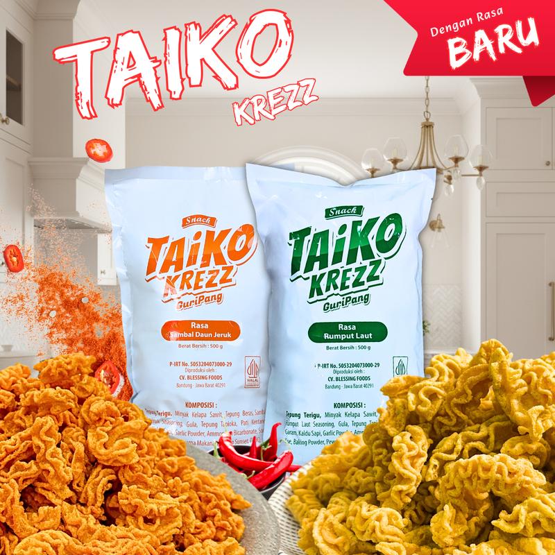 (HALAL) taiko krezz RASA BARU/Camilan ikan cumi kembang/Camilan murah ...