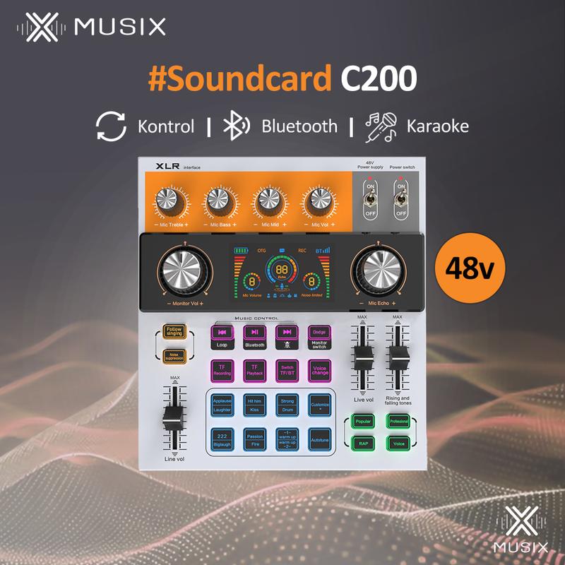 MUSIX C200 sound card set Bluetooth mixer mixer all-in-one 48V - Shop ...
