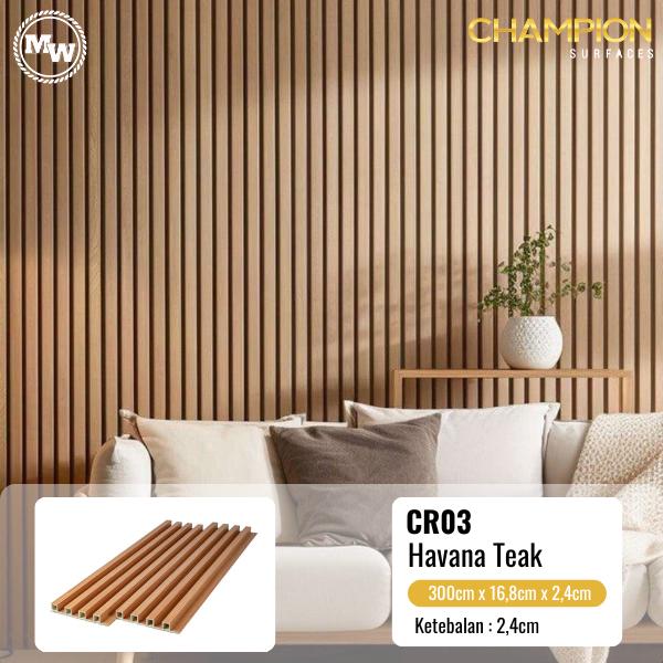 Jual CHAMPION WPC WALL PANEL TEBAL 24MM WOOD PANEL KISI KISI - CR-19 ...