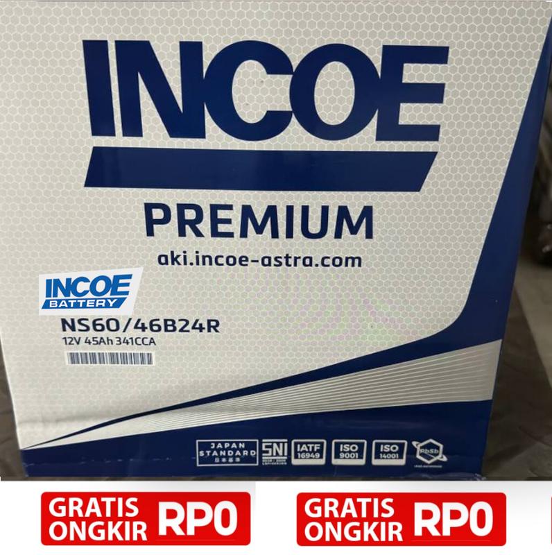 Aki Incoe NS60 / 46B24R Incoe Premium Original Asli 100% - Shop | Tokopedia