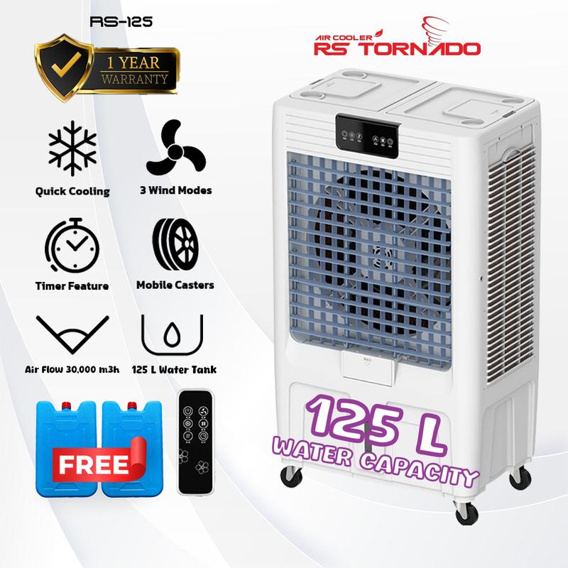 RSTORNADO 125L Powerful Air Cooler Evaporative Air Cooler Portable ...