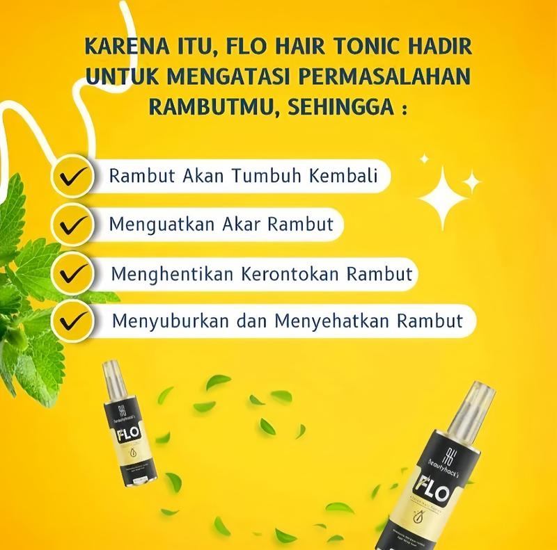 (( BEST SELER )) FLO HAIR TONIC | FORMULA UNTUK KEBOTAKAN | 60 ml ...
