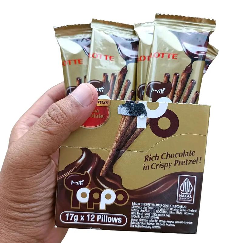 Cokelat Lotte Toppo 1 Box Isi 12 Pcs 17g - Biskuit Coklat Snack - Shop ...