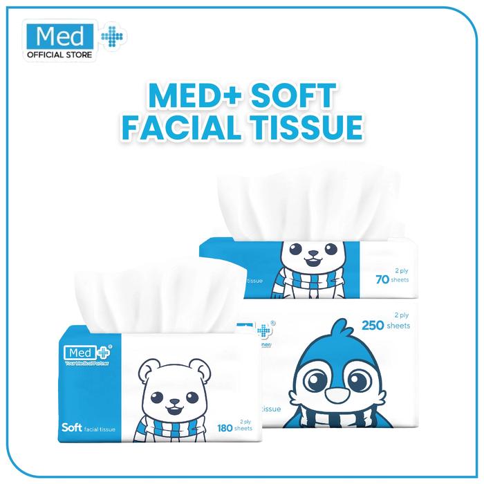 Jual Med+ Soft Facial Tissue 70 / 180 / 250 Sheets - Tisu Wajah / Tisu ...