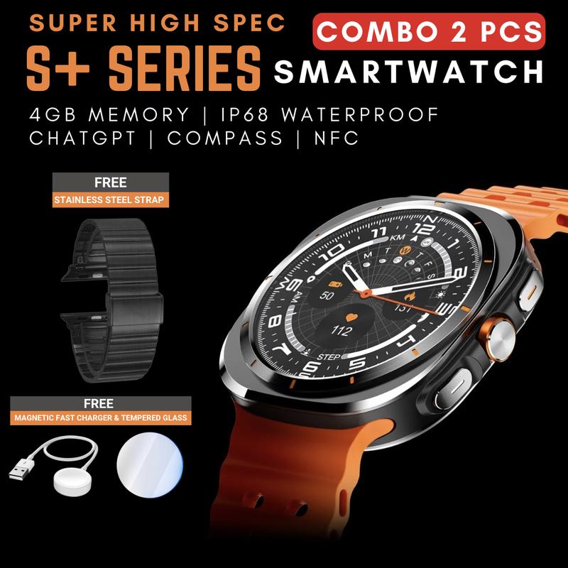 (NEW) Combo 2 pcs | Smartwatch S+ Series - Super High Spec (4GB ...