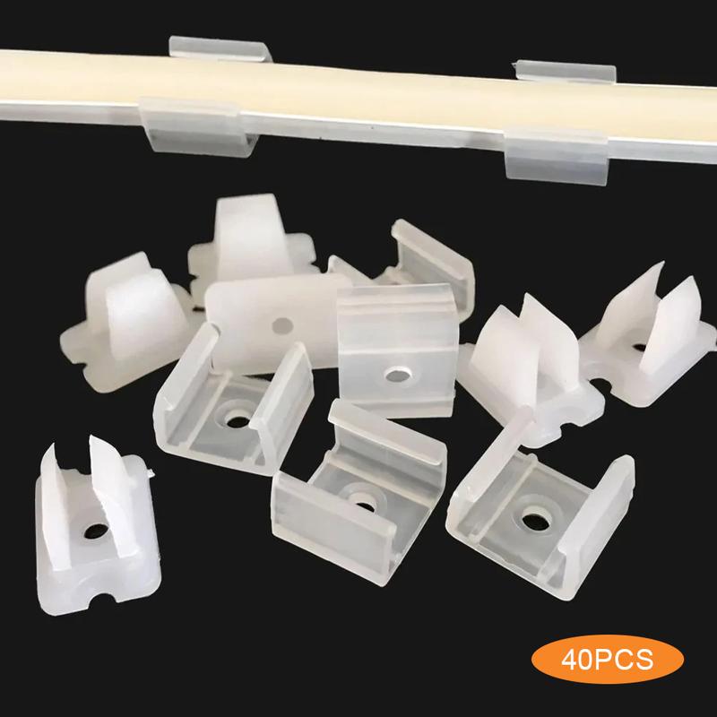 40pcs LED Strip Clips Connector Neon Mounting Clips Flexible - TikTok ...