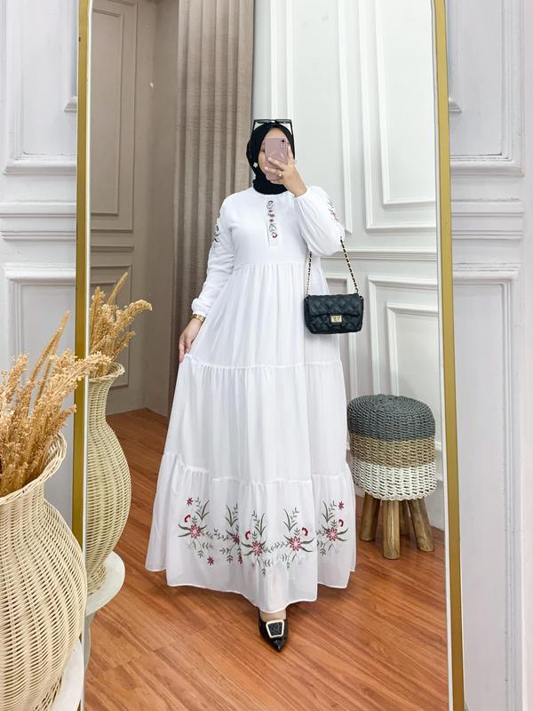 Promo Gamis Bordir Ceruty Babydoll Premium II Code : Zahra - Shop ...