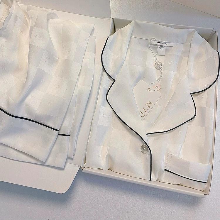 Piyama Perancis mewah untuk wanita, musim bunga dan musim luruh ...