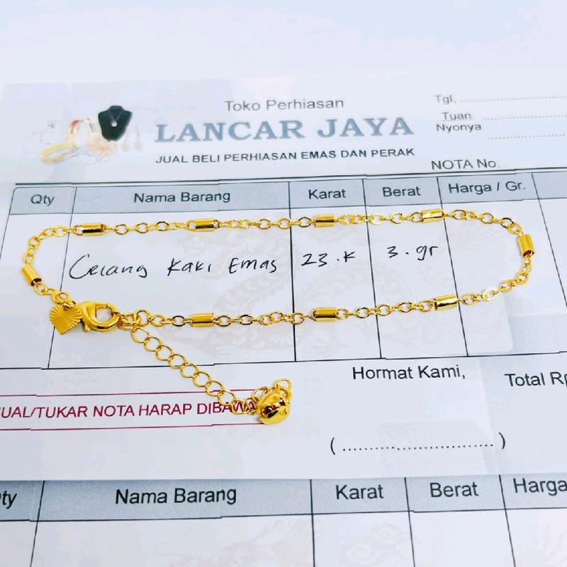 Gelang Kaki Emas Motif Rantai Bulat Padat Model Terbaru Kekinian Ada ...