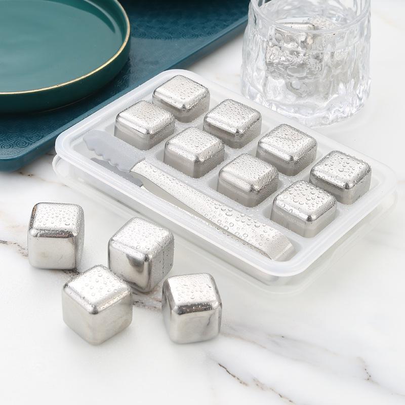 Es Batu Stainless Steel Pendingin Minuman Reusable Ice Cube Anti Karat ...
