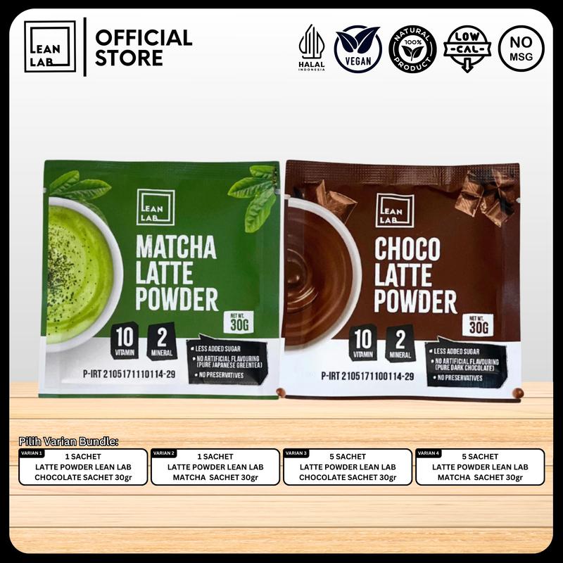 [MCN] 1 PCS LATTE POWDER LEAN LAB SACHET MATCHA & CHOCOLATE 30gr [PILIH ...
