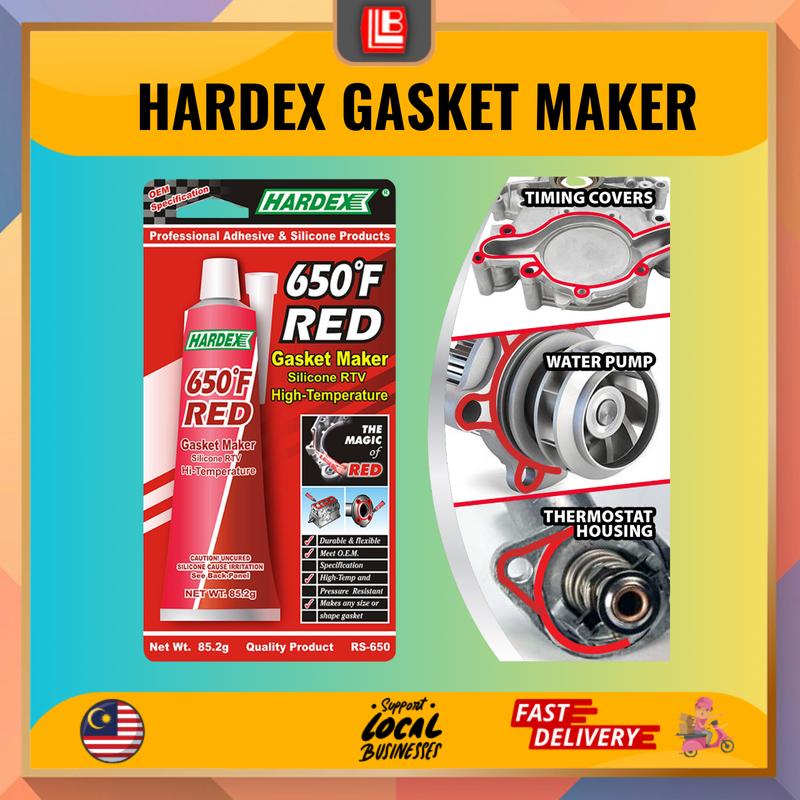 HARDEX Red RTV Silicone Gasket Maker (RS-650) Gam Gasket Hardware ...
