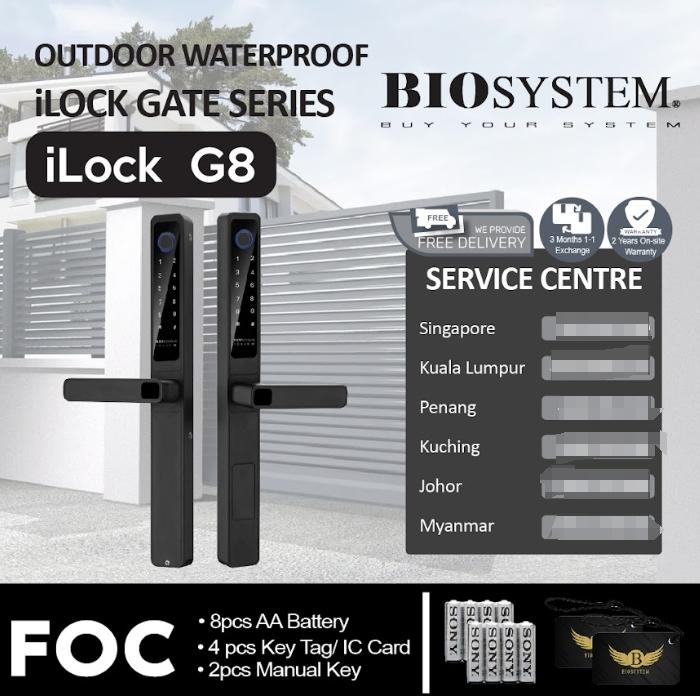 BIOSYSTEM OUTDOOR SMART GATE LOCK ILOCK G8 - TikTok Shop Singapore