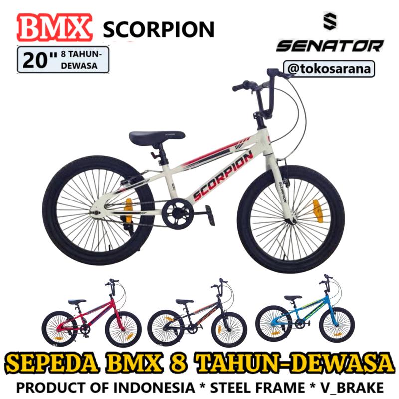 Senator Scorpion BMX 20 Inci Sepeda Anak Rangka Hi-Ten Steel Crankset ...