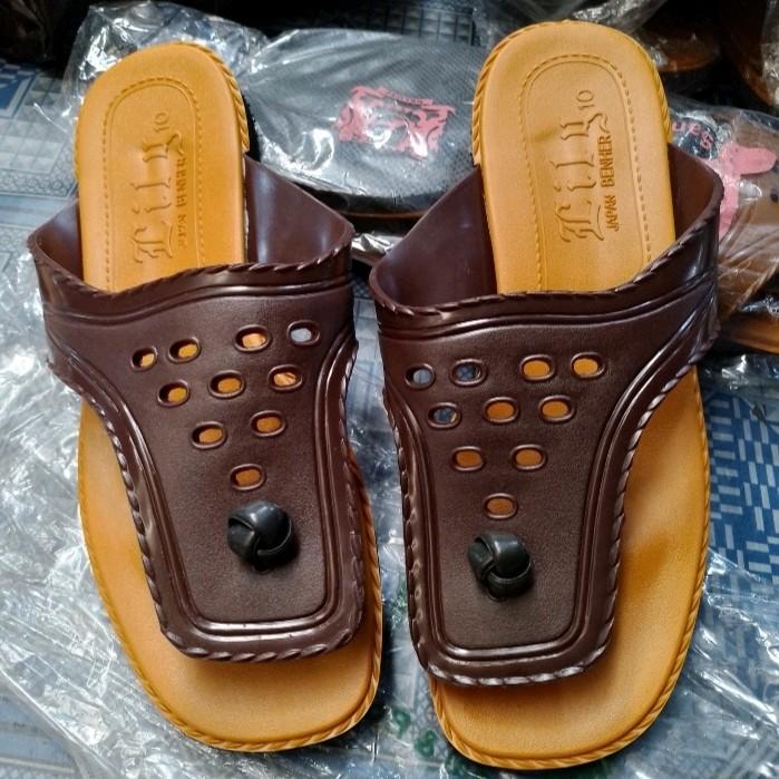 Sendal lily size 9,10,11 sendal jadul jaman dulu Karet Coklat - Shop ...