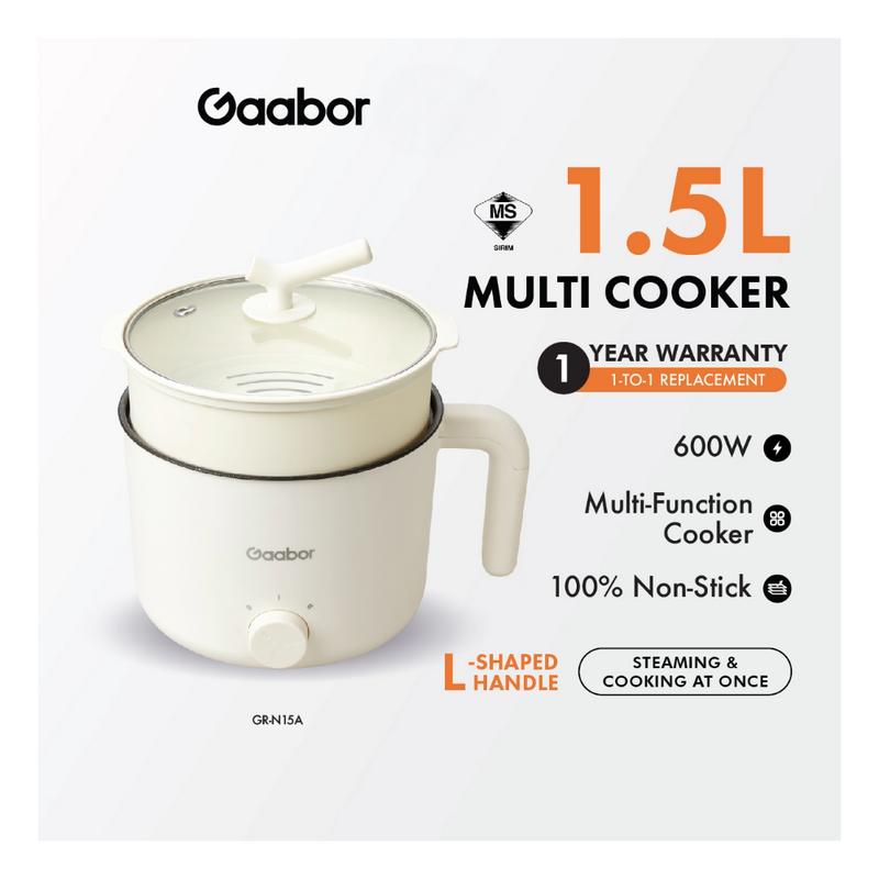 Gaabor Food-Grade PP Tray Double Multifunctional Cooker (1.5L) GR-N15A ...