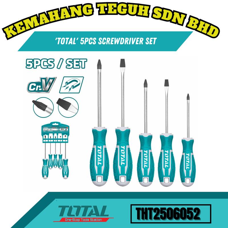 THT2506052 'TOTAL' 5PCS SCREWDRIVER SET - TikTok Shop Malaysia