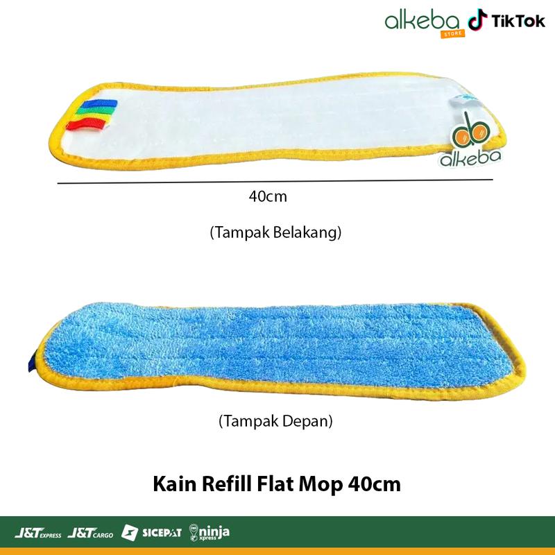 Refill Flat Mop 40 cm Microfiber Biru - Kain Refll Lap Pel Lantai ...