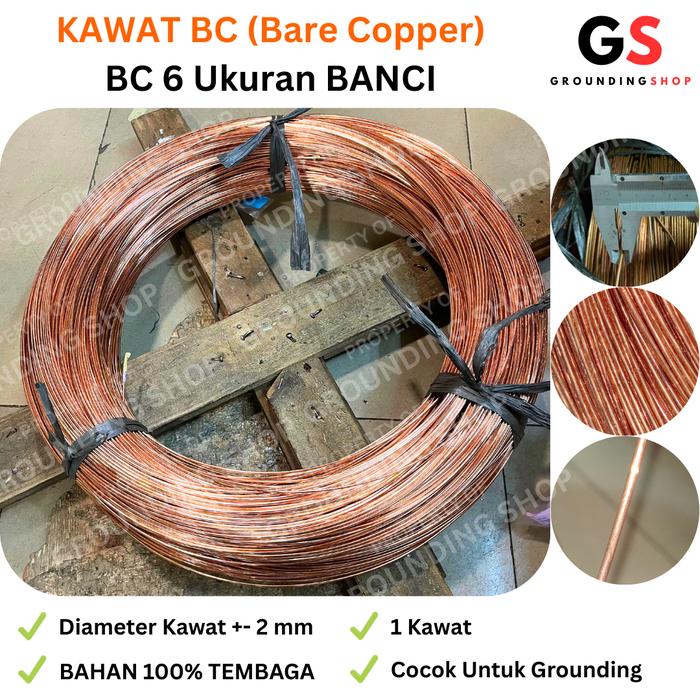 Jual Kabel BC 6 Ukuran Banci (Harga per meter) / Bare Copper 6 ...
