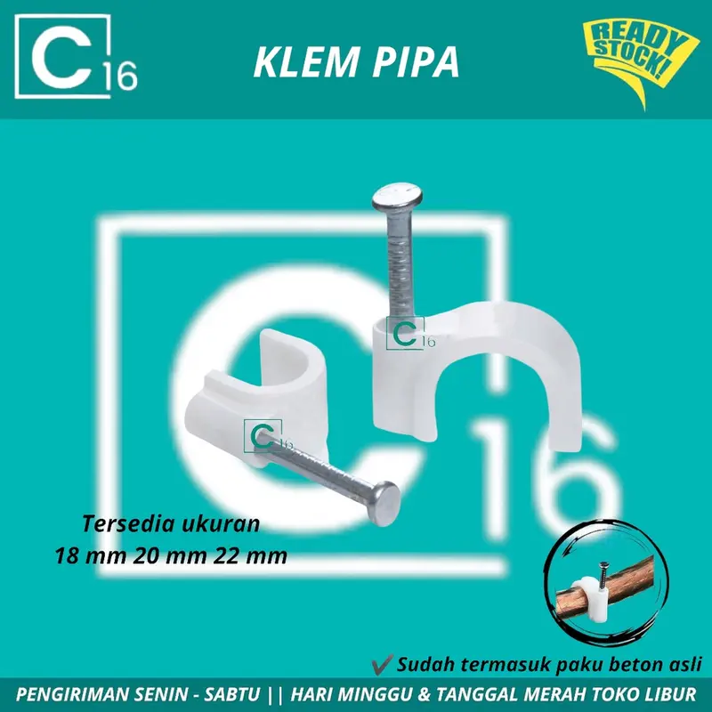 Klem Pipa Pvc 1/2” Per Pcs Paralon 1/2 Inch Klem Pipa Listri - Shop ...
