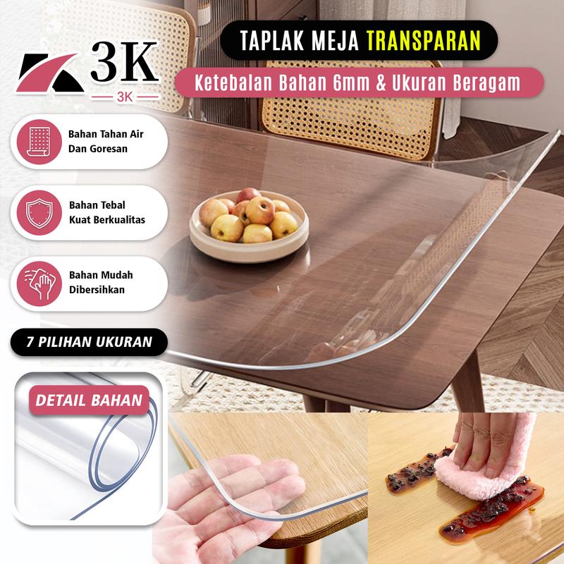 (3K) Taplak Meja Transparan Tebal 0.8MM Mika PVC Bening HIGH - Shop ...