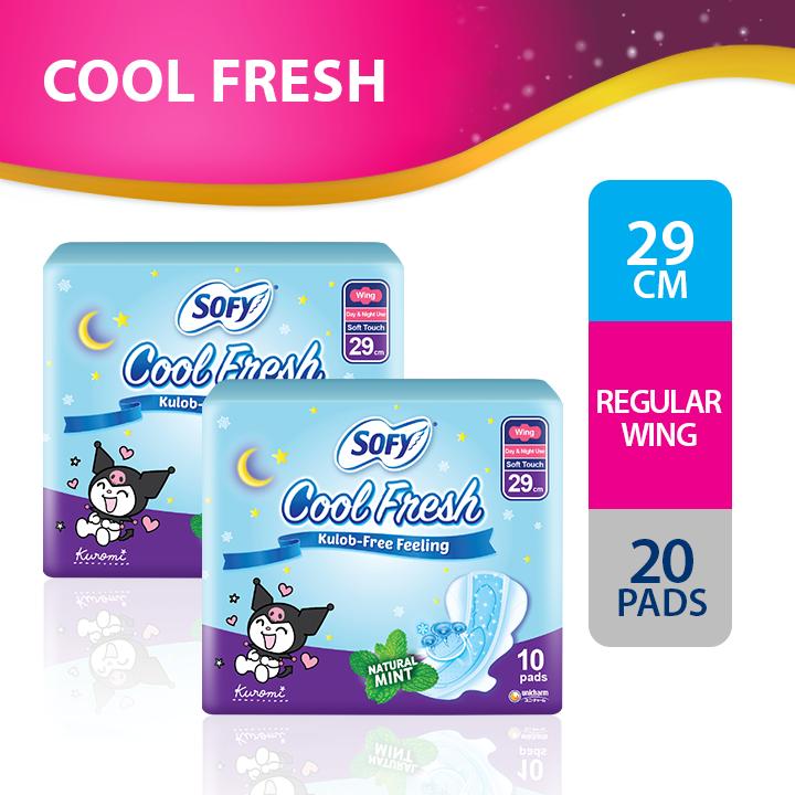 SOFY Cool Fresh Sanitary Napkin with Wing 29cm - 10 pcs x 2 packs ...