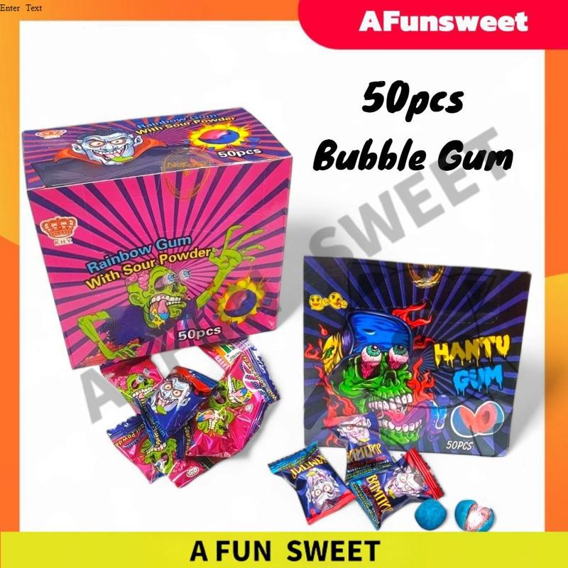 【Makanan Ringan】 50pcs Hantu Gum /Rainbow Gum Chewing Gum Multi ...