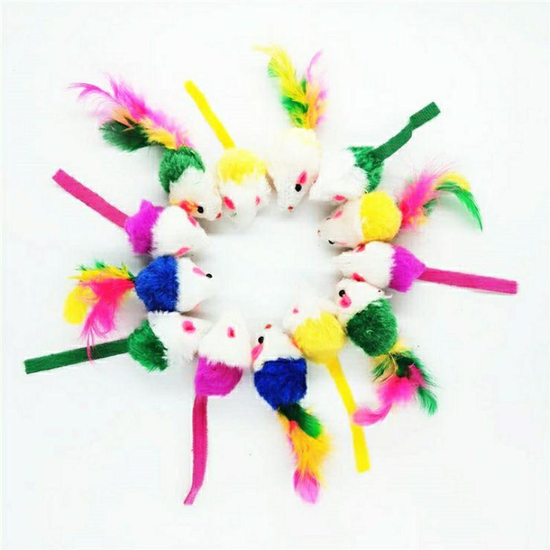 Cat chaser pet toy with 5cm mouse feather tail mice with sound - TikTok ...