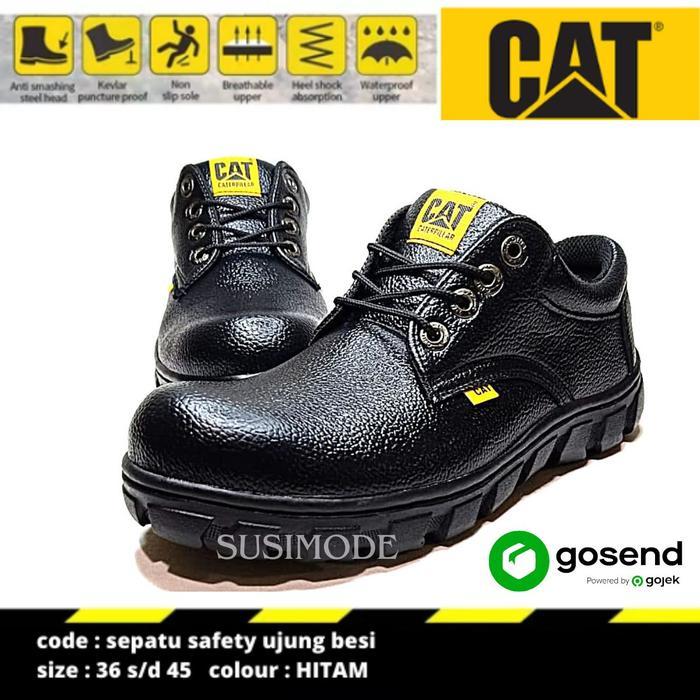 Sepatu Safety Cat Pria Dan Wanita Ujung Besi Semi Boot Bertali ...