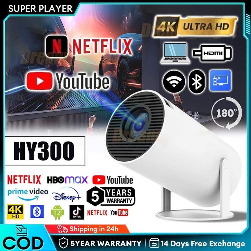 【EXPOSE】Smart Projector HY300 PRO 4K Ultra HD Android 11.0 Mini ...