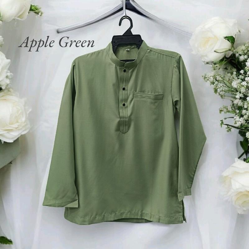 Kurta Panjang Kolar Dawasa 100% Cotton Kain..Sejuk kain... Button ...