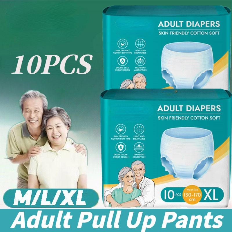 M/L/XL10 Pieces of Quick Absorption Adult Diapers, Cotton Disposable ...