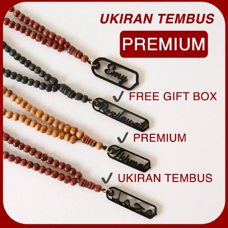Tasbih PREMIUM UKIRAN TEMBUS WATERPROOF ORIGINAL door gift Klasik ...