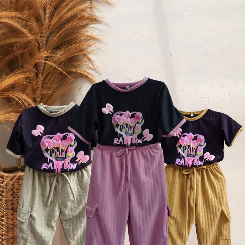Baju Anak set dengan Celana Cargo Bahan Knit Hornet One Set Cargo ...